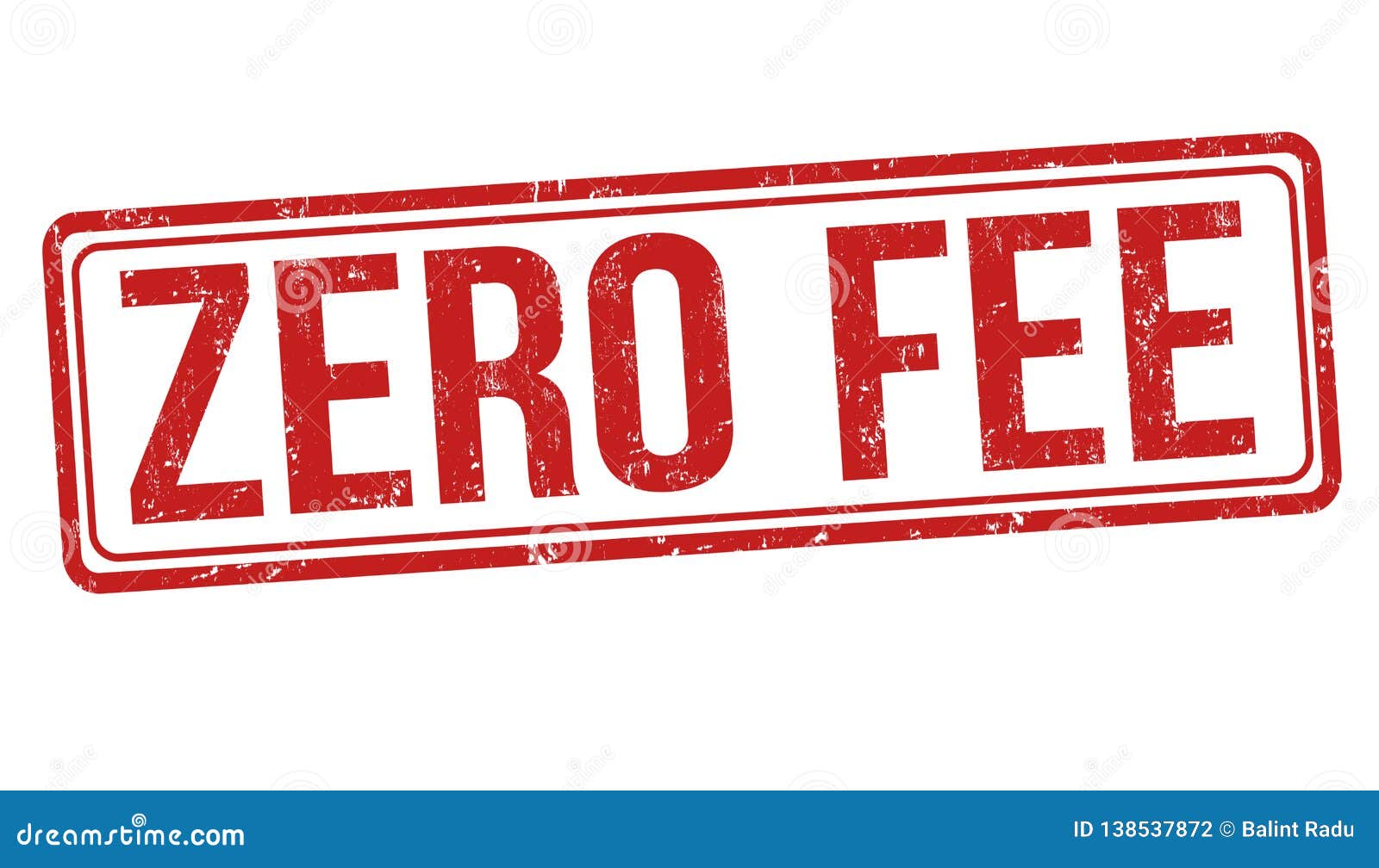 Zero fee sign or stamp stock vector. Illustration of retro - 138537872