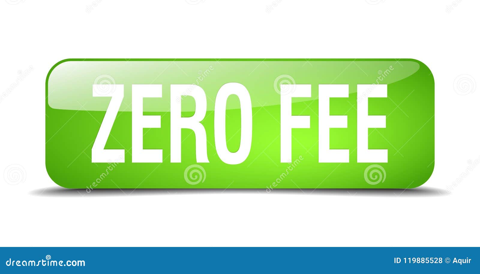 Zero fee button stock vector. Illustration of icon, template - 119885528