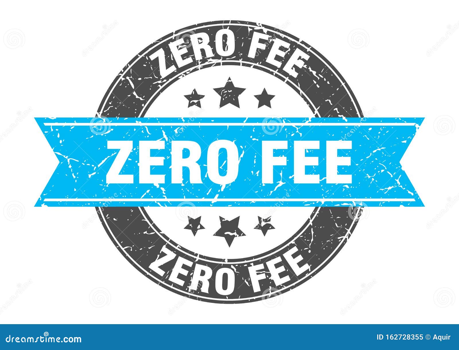 Zero fee stamp stock vector. Illustration of white, band - 162728355