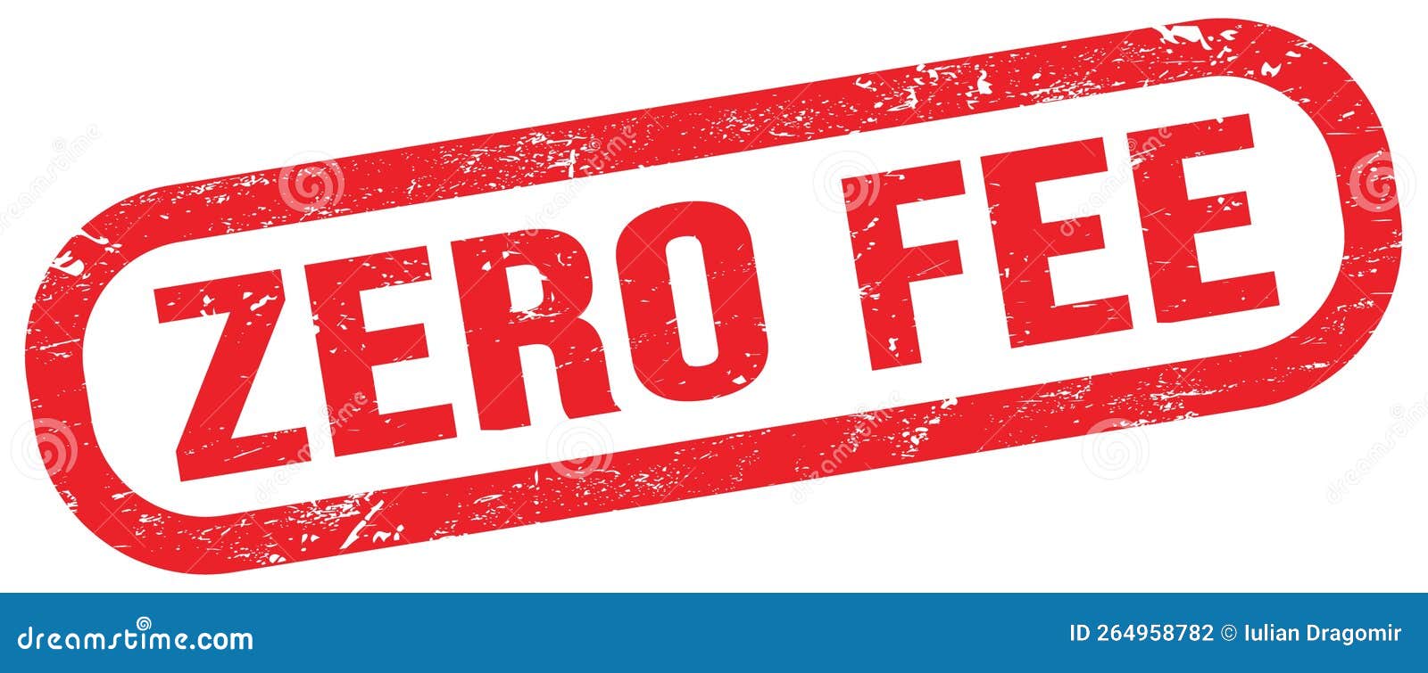 ZERO FEE, Text Written on Red Stamp Sign Stock Illustration ...