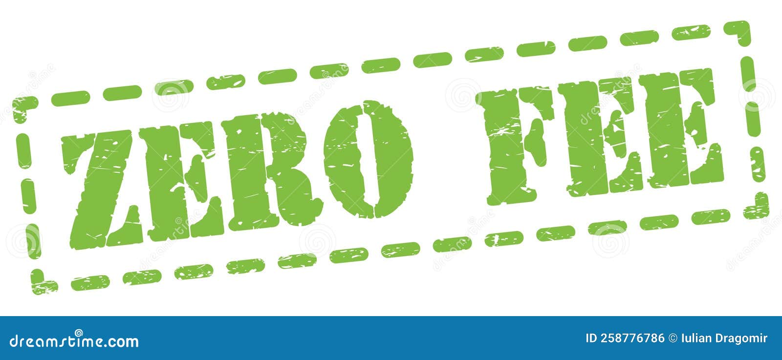 ZERO FEE Text Written on Green Stamp Sign Stock Illustration ...