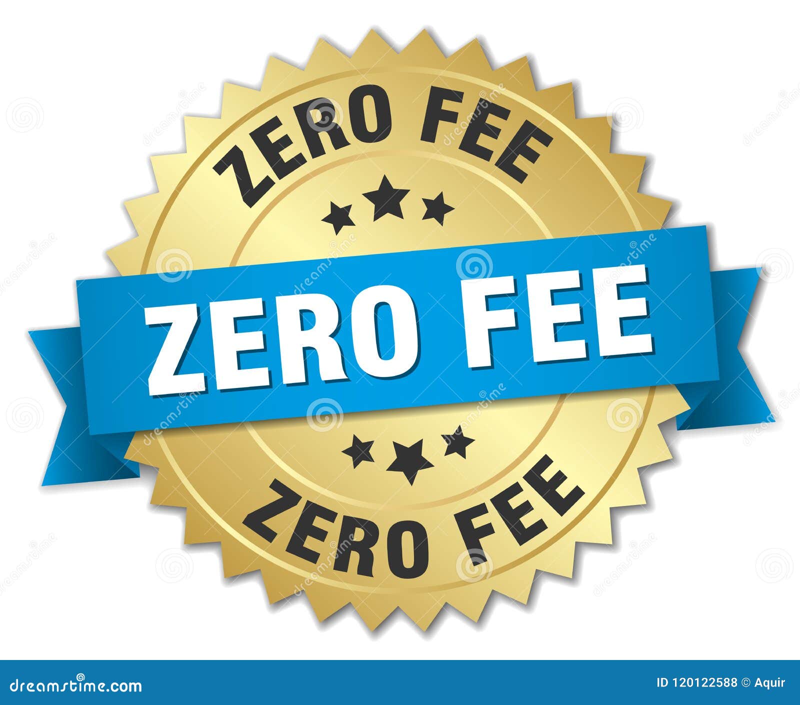 Zero fee stock vector. Illustration of zero, emblem - 120122588