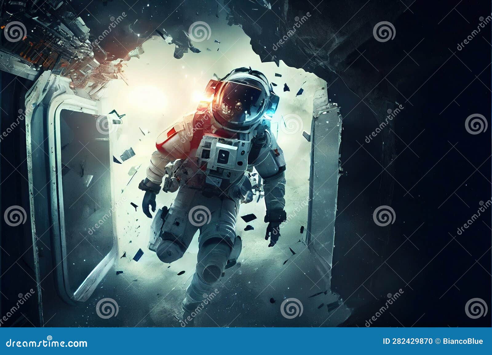 Concept Of An Astronaut Looking Up Into The Stars And Solar System ...