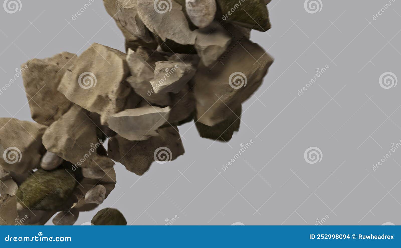 Zero Gravity Rocks and Boulders Collide with Each Other. Stock Footage ...