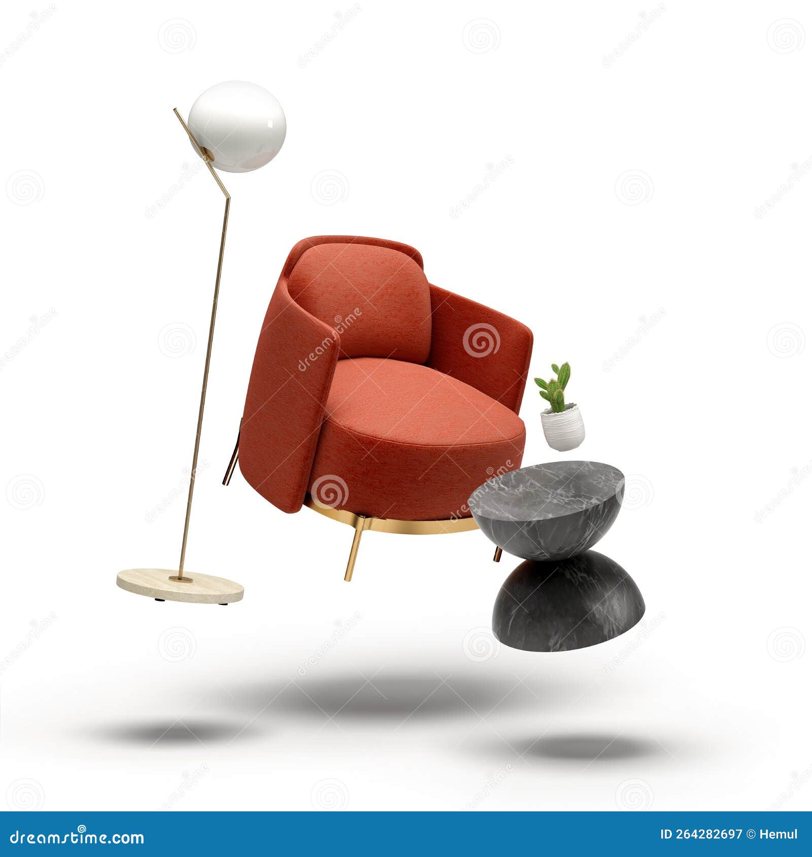 Zero Gravity White Interior Living Room 3 D Illustration Stock ...