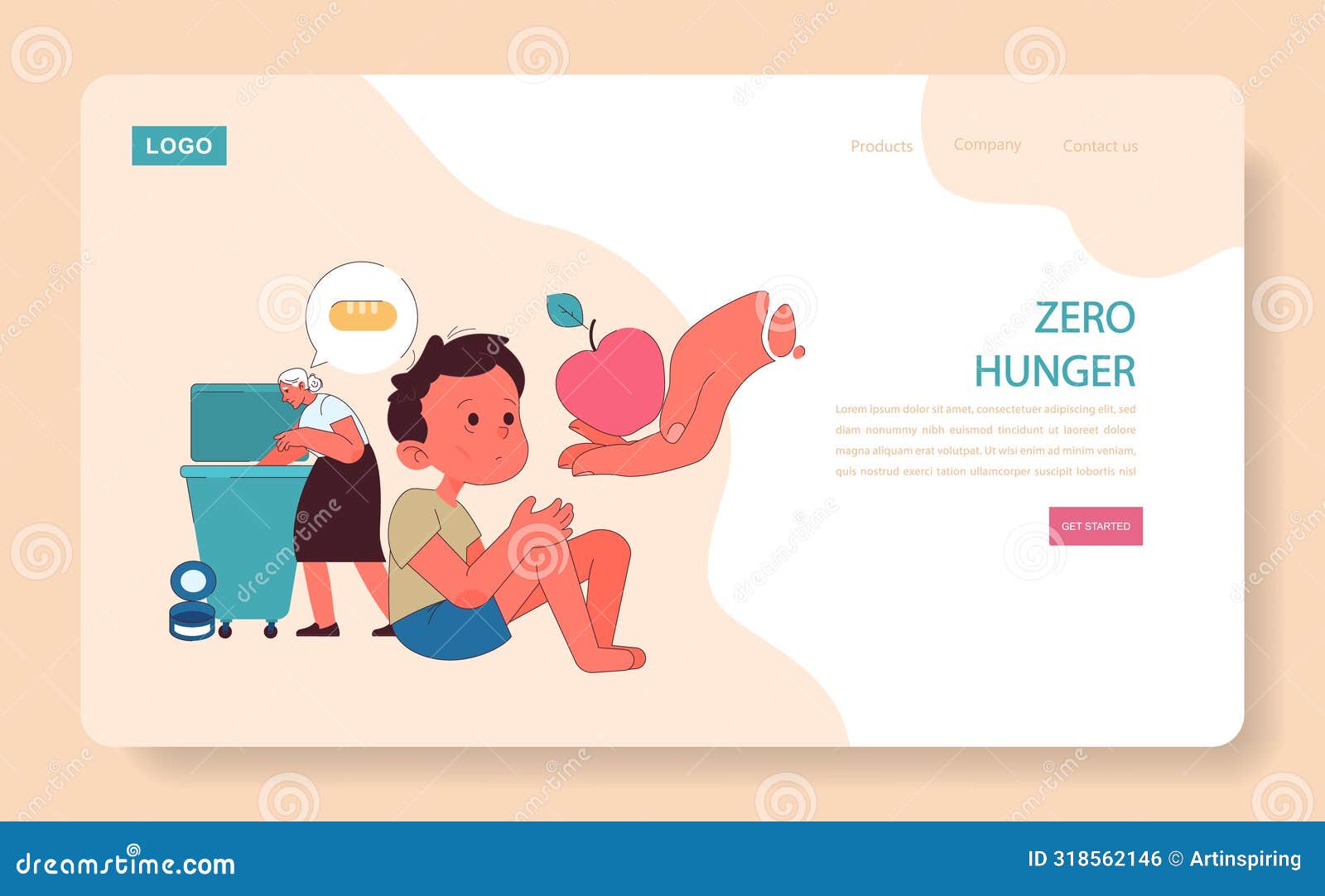 Zero Hunger Color Icon. Corporate Social Responsibility. Cartoon Vector ...