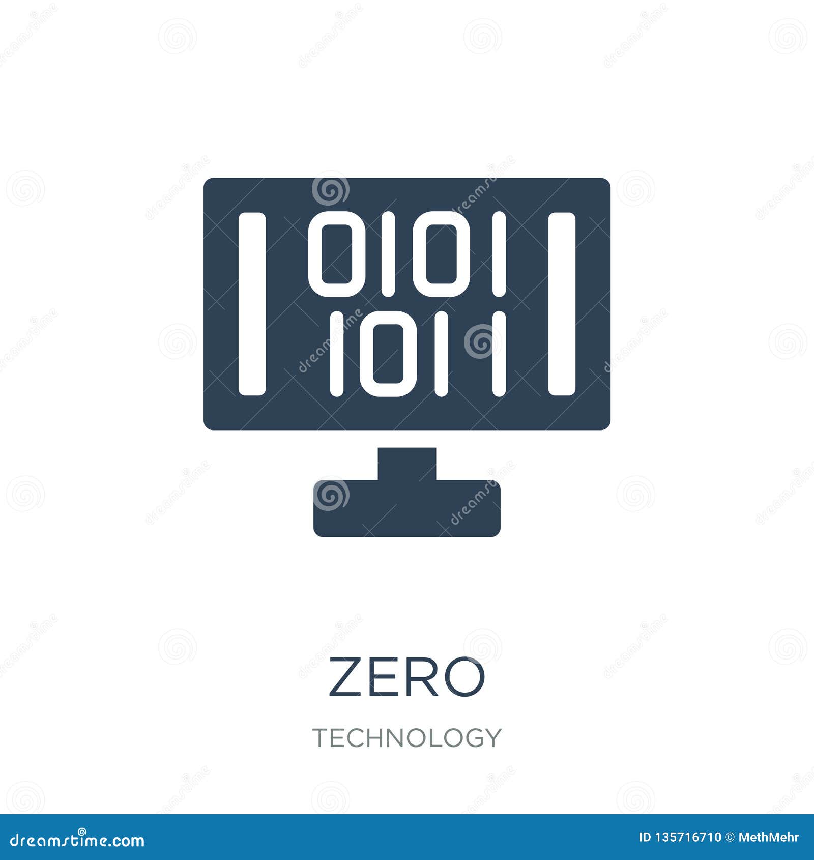 Zero Icon in Trendy Design Style. Zero Icon Isolated on White ...