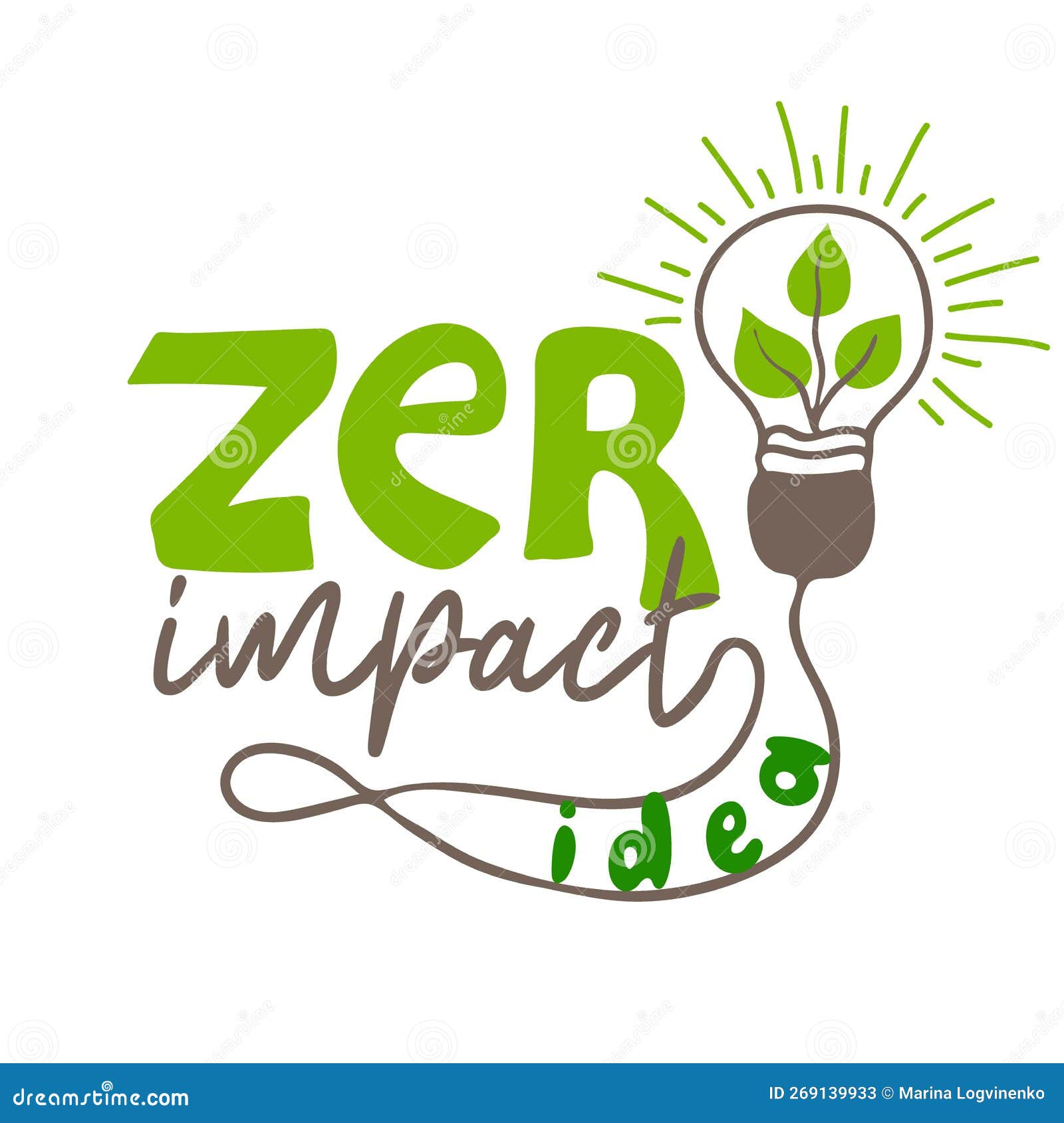 Zero Impact Idea. Handwritten Motivational Quote Stock Vector ...