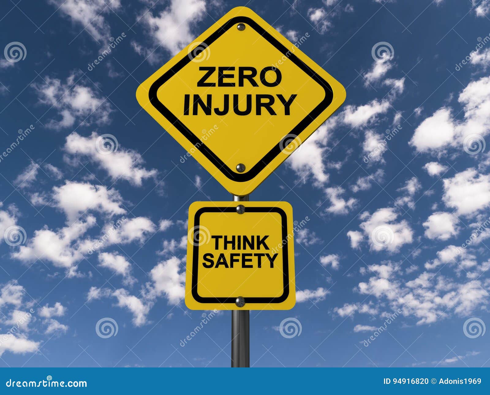 Zero injury Think safety stock illustration. Illustration of think ...