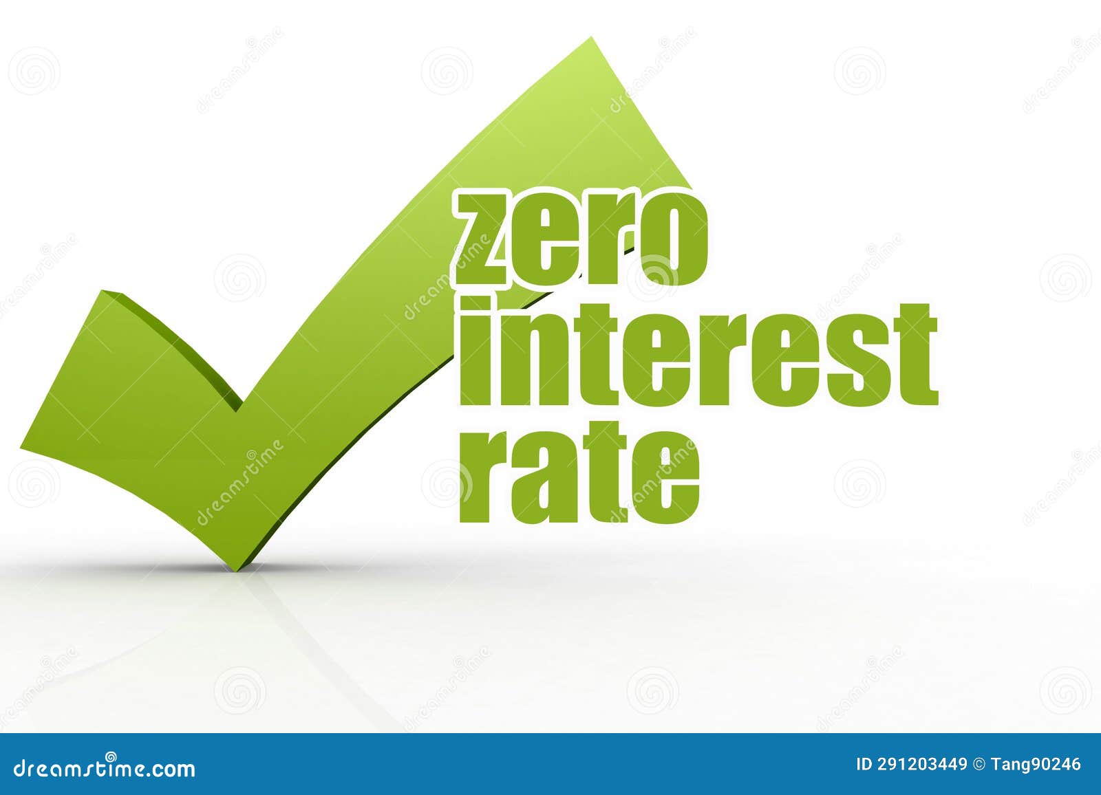 Zero Interest Rates Word with Green Checkmark Stock Illustration ...