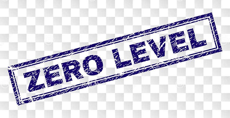 Scratched ZERO LEVEL Rectangle Stamp Stock Vector - Illustration of ...