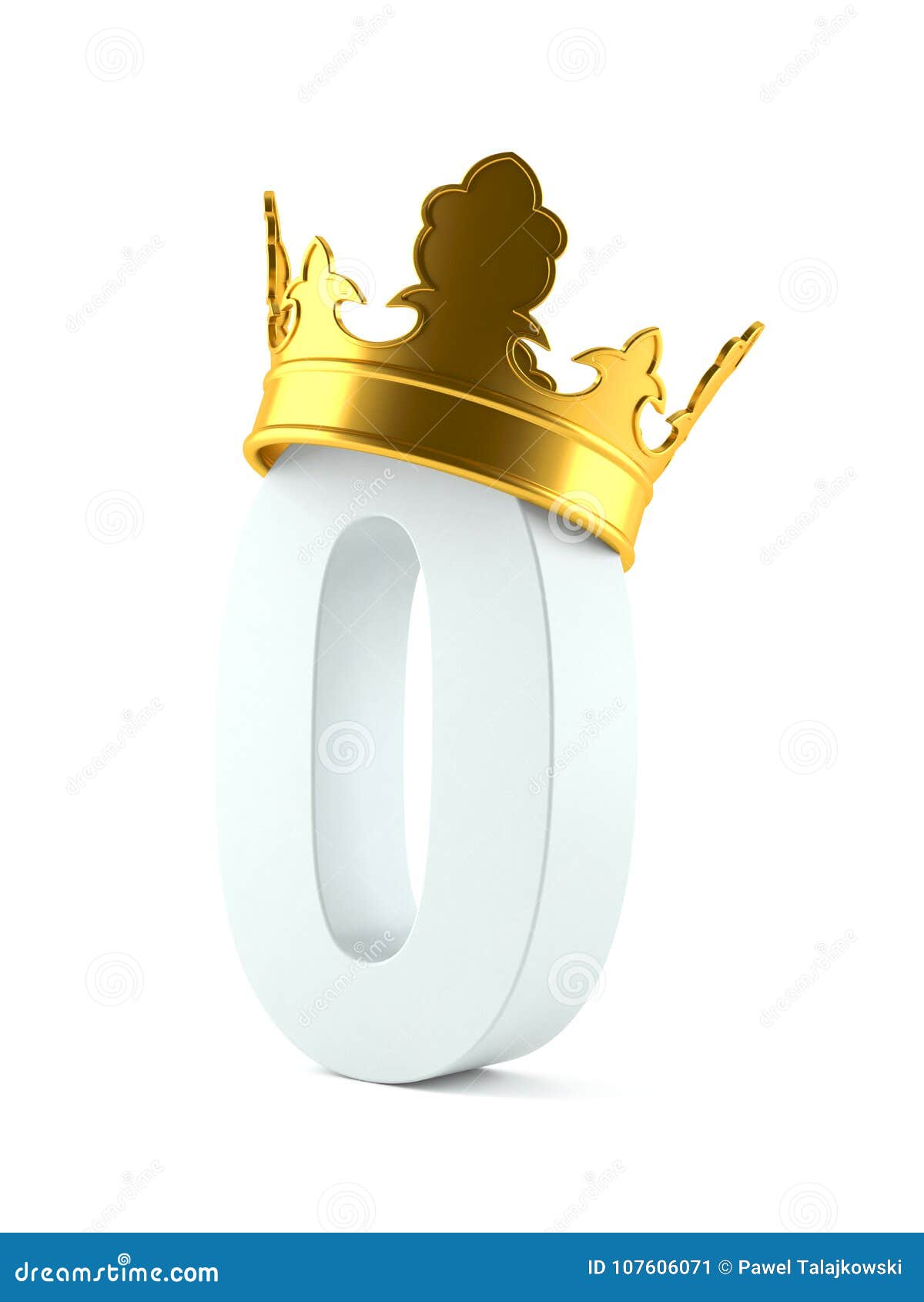 Zero number with crown stock illustration. Illustration of majestic ...