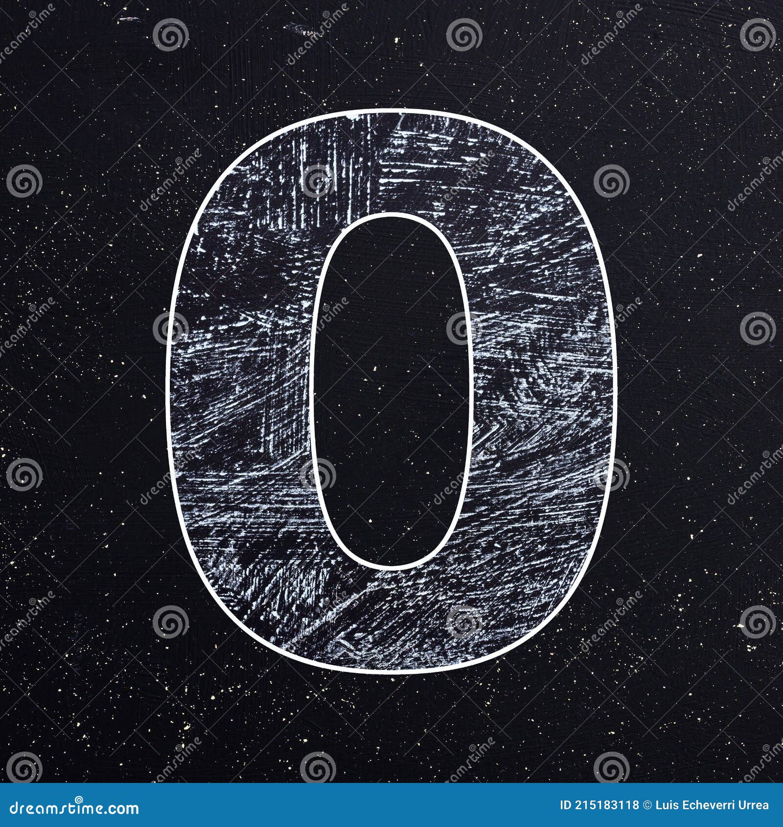 Number 0 Written with Chalk on the Blackboard Stock Illustration ...