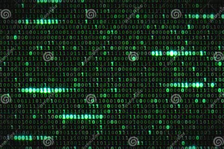 Zero and One Green Binary Digital Code, Computer Generated Seamless ...