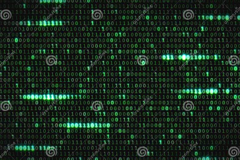 Zero and One Green Binary Digital Code, Computer Generated Seamless ...
