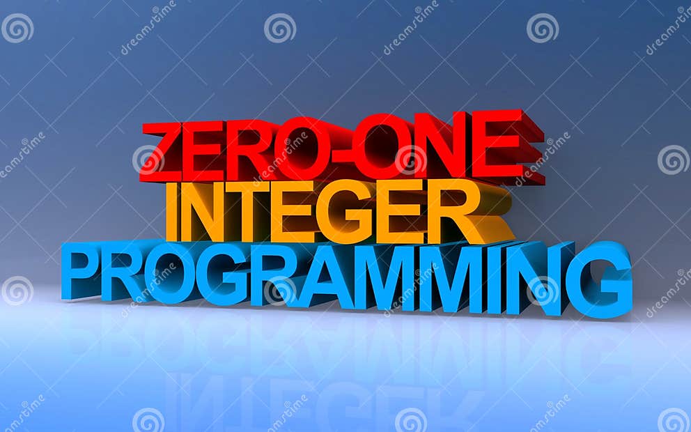 Zero One Integer Programming on Blue Stock Illustration - Illustration of application, code ...