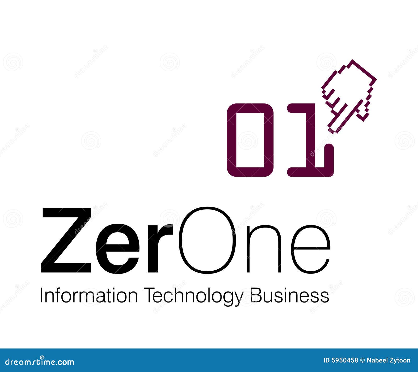 Zero One Logo stock vector. Illustration of circle, company - 5950458