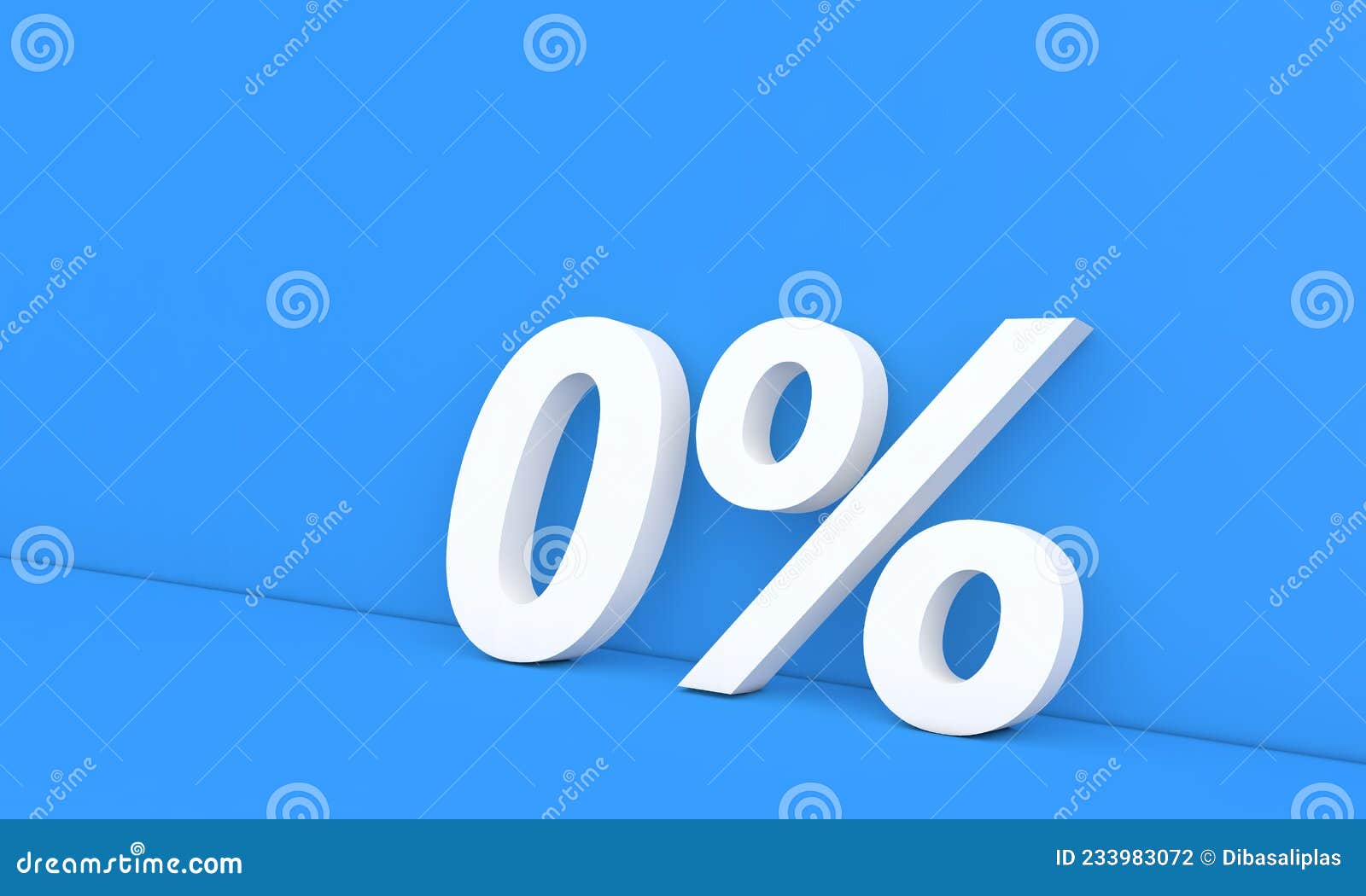Zero Percent on Blue Background . Stock Illustration - Illustration of ...