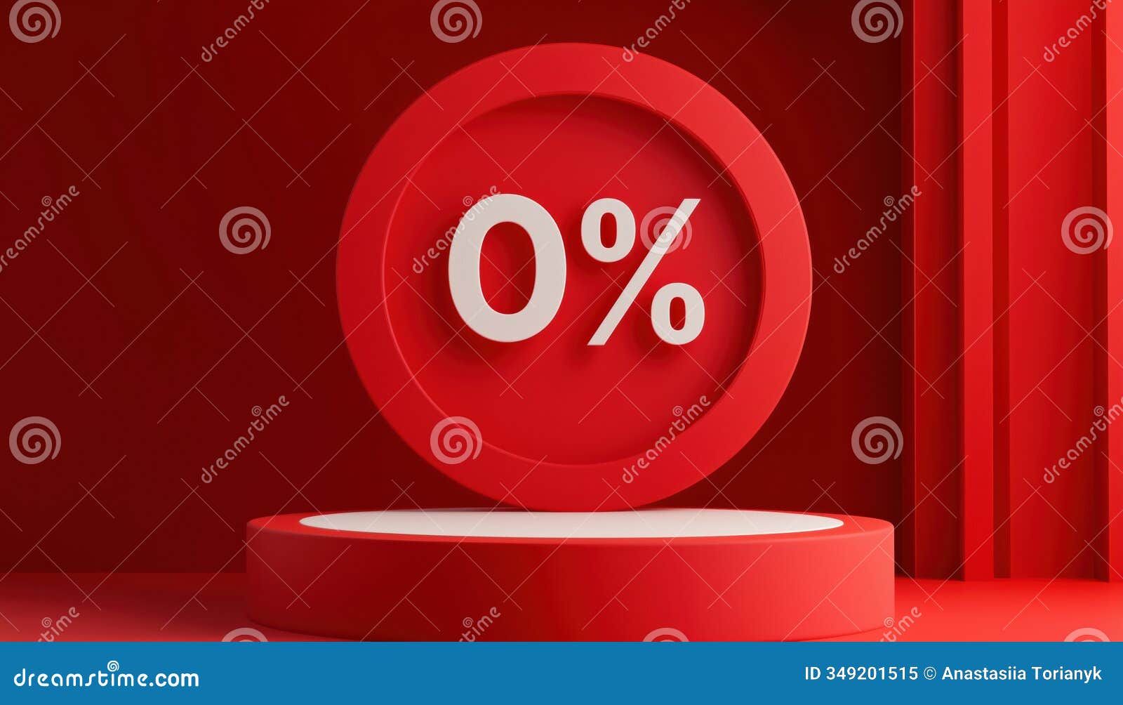 Zero Percent 3d Rendering of a Blank White Stage Podium on a Red ...