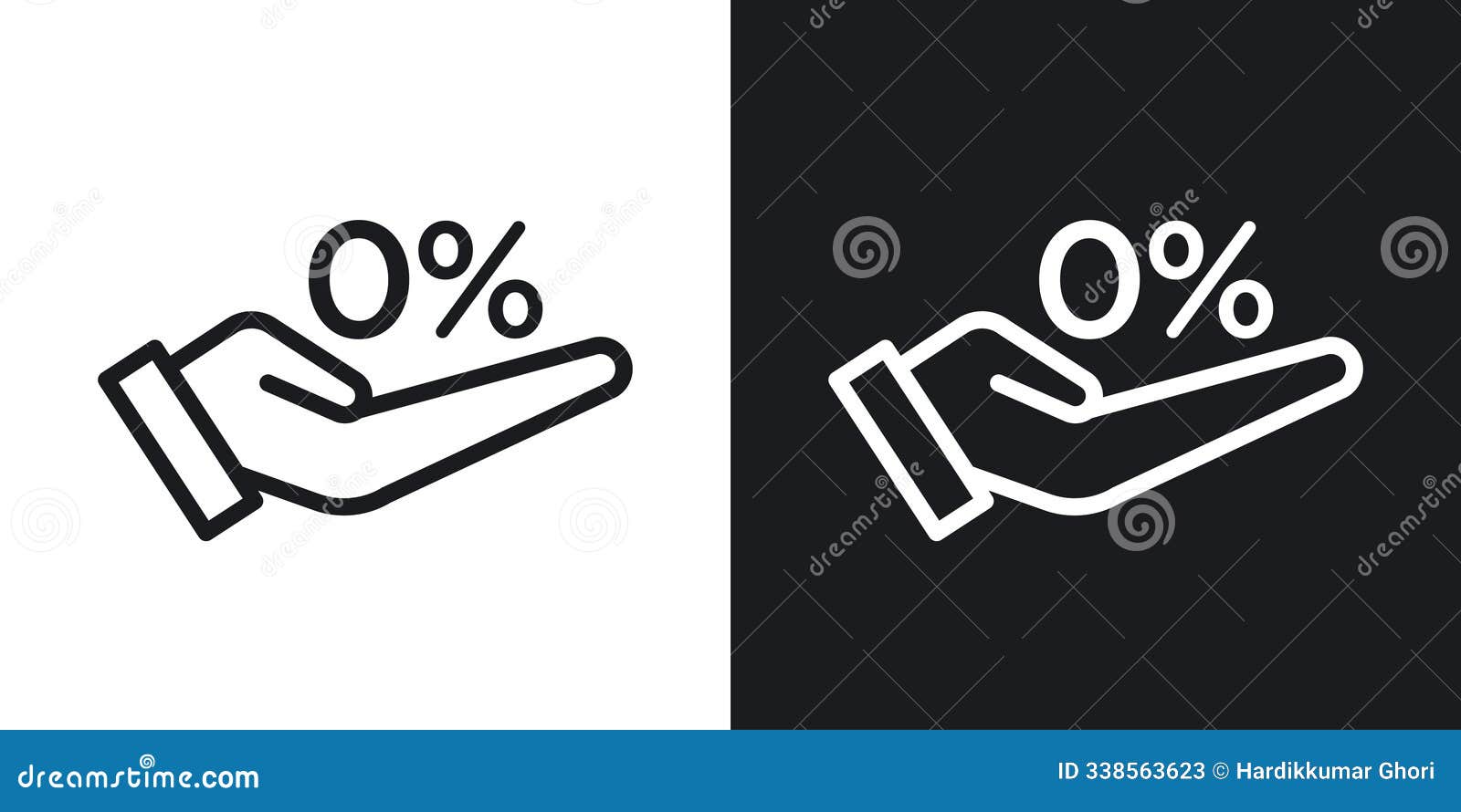 Zero percent icon set stock vector. Illustration of black - 338563623