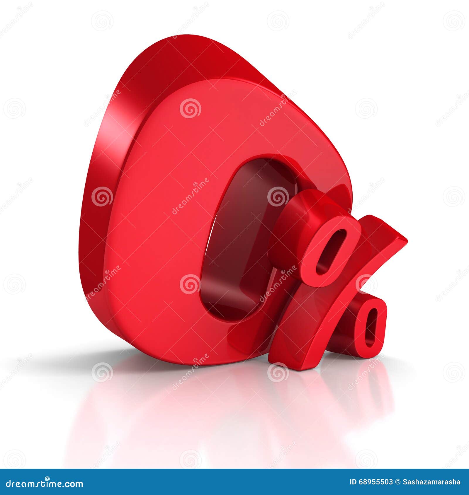 Zero Percent Red Curved Sign on White Background Stock Illustration ...