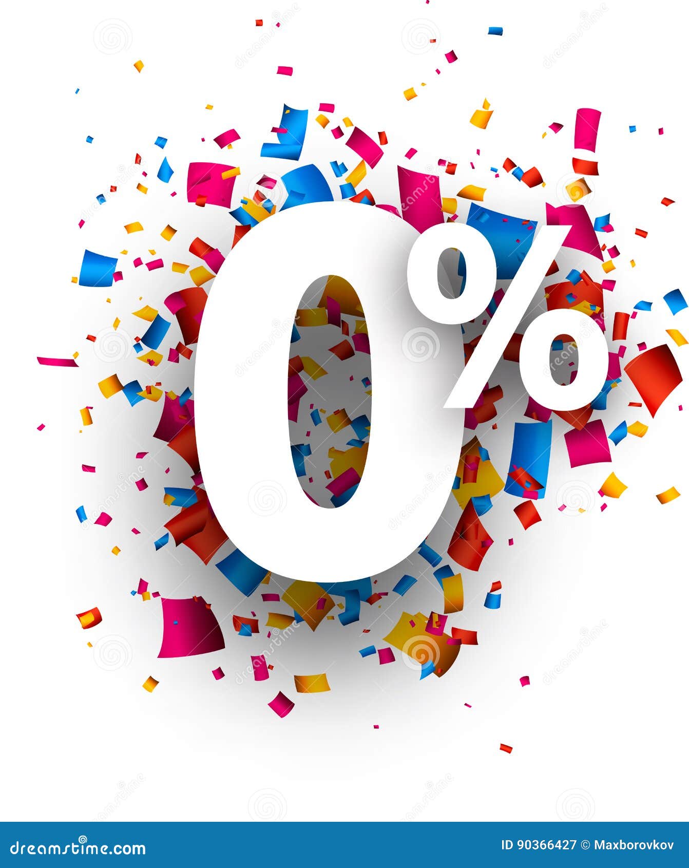 Zero percent 0 sign. stock vector. Illustration of payment - 90366427