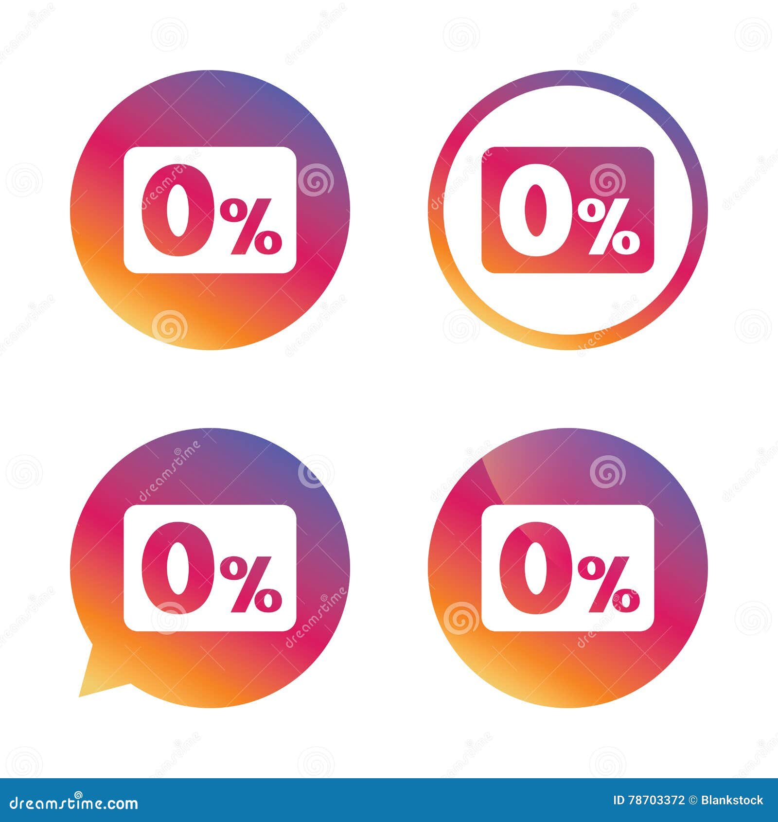 Zero Percent Sign Icon. Zero Credit Symbol Stock Vector - Illustration ...