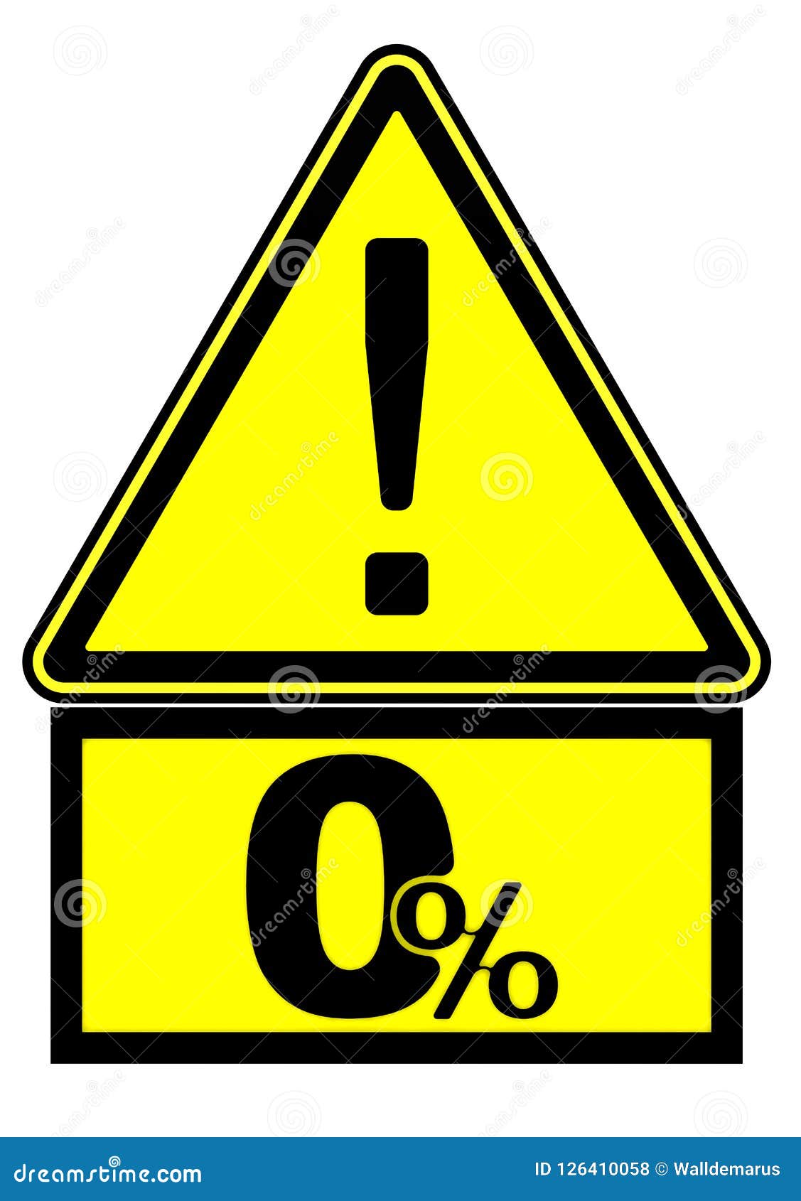 Zero Percent. a Warning Sign Stock Illustration - Illustration of ...