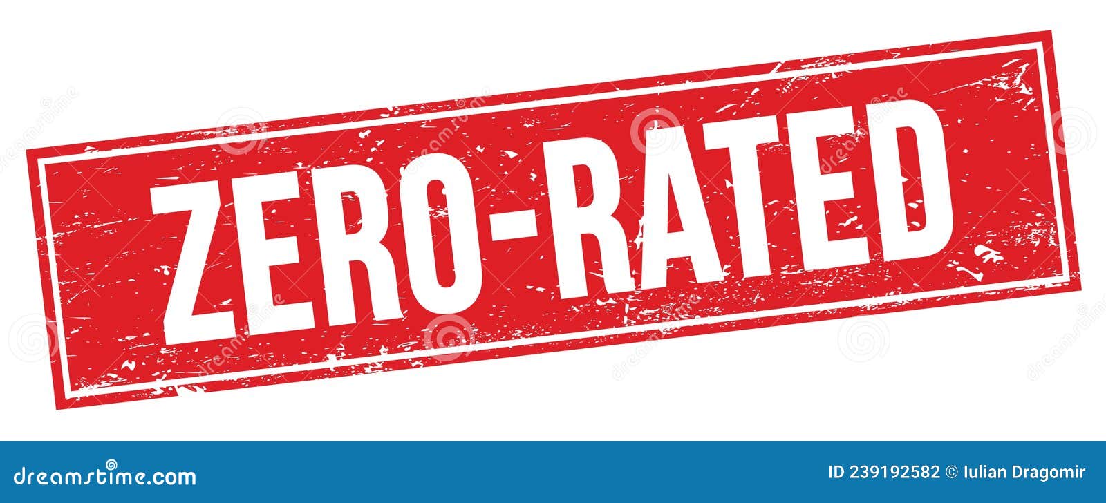 ZERO-RATED Text on Red Grungy Rectangle Stamp Stock Illustration ...
