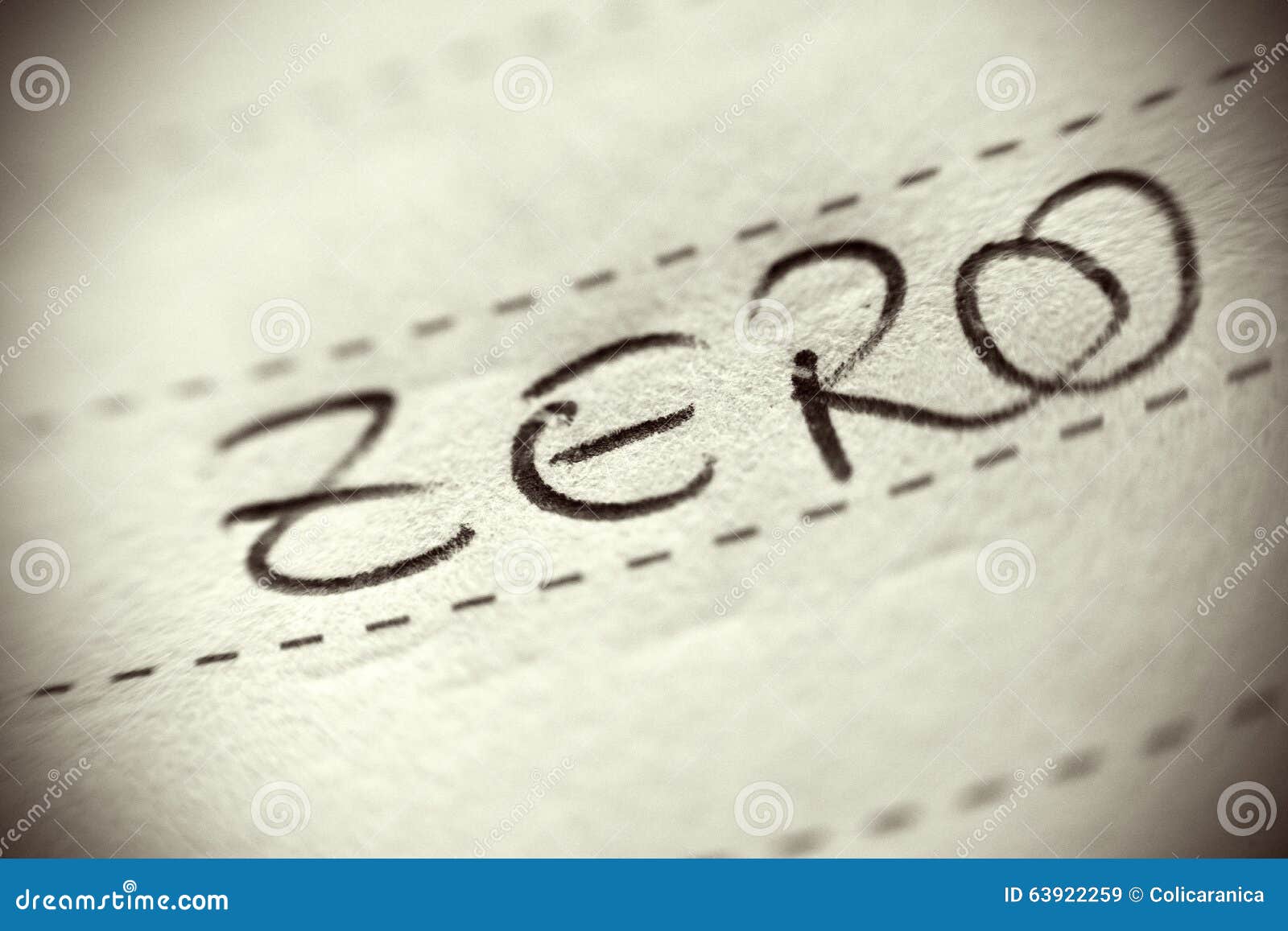 Zero Spelled on Lined Paper Stock Image - Image of blue, zero: 63922259