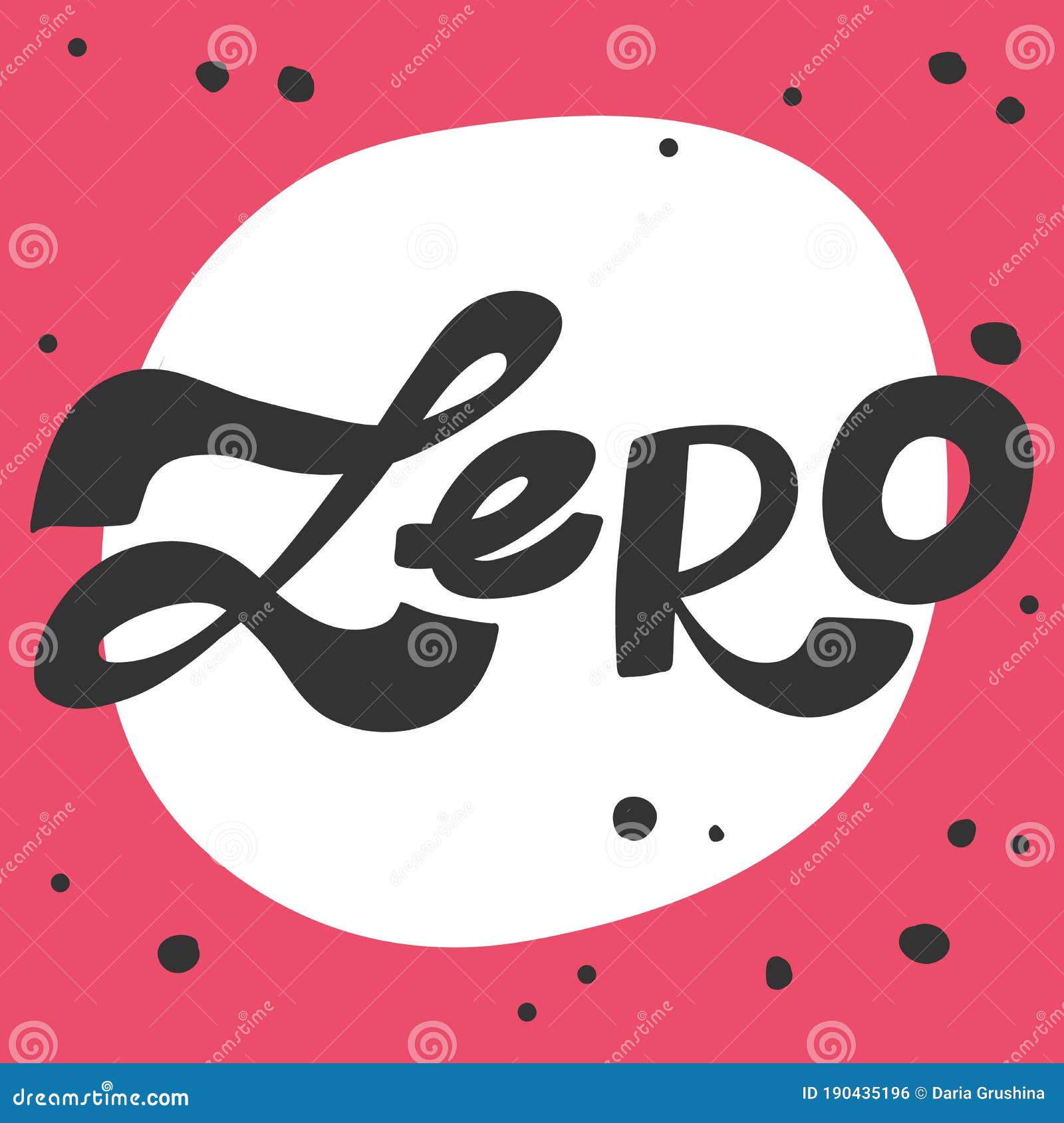 Zero. Sticker for Social Media Content. Vector Hand Drawn Illustration ...
