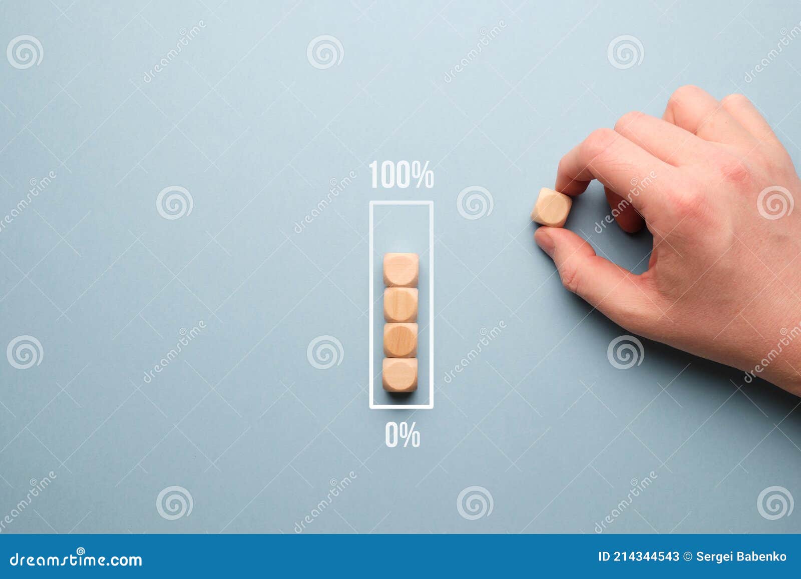 Zero To 100 Percent Loading Bar Concept with Wooden Cubes Stock Image ...