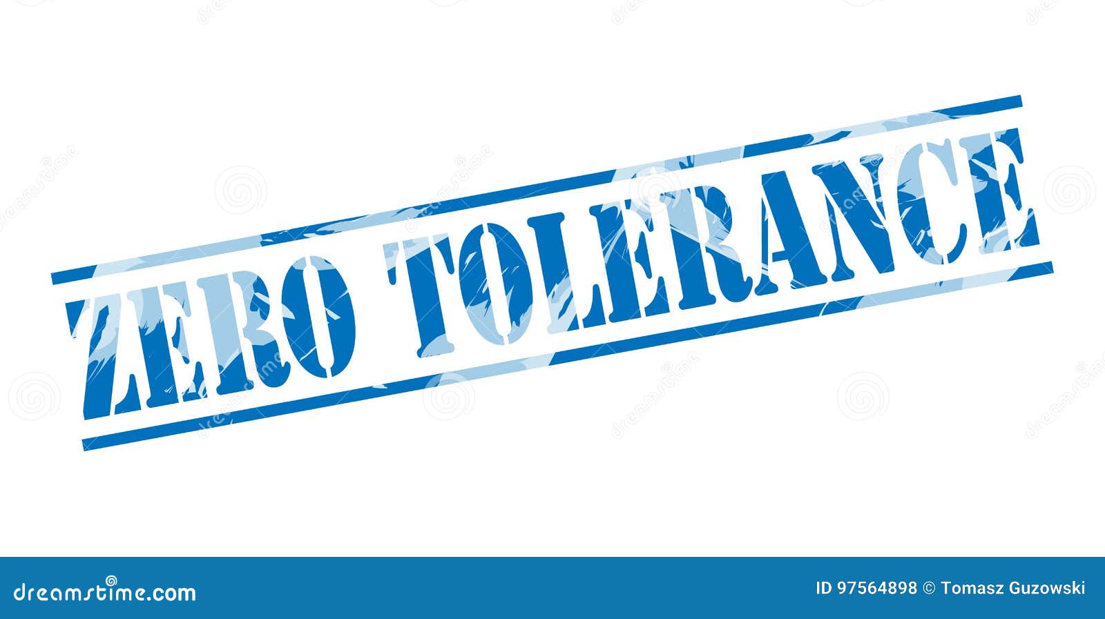 Zero tolerance blue stamp stock illustration. Illustration of stamp ...