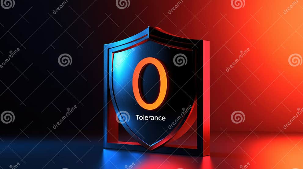 Zero Tolerance Shield Design with Vibrant Colors and Modern Style Stock ...