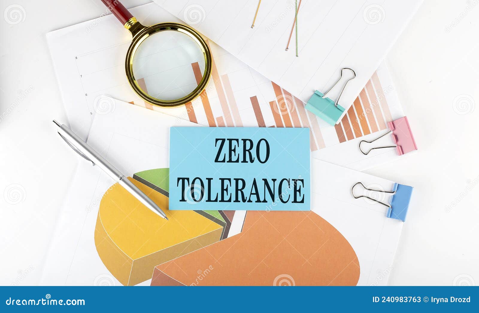 ZERO TOLERANCE Text on the Sticker on the Paper Diagram Stock Image ...