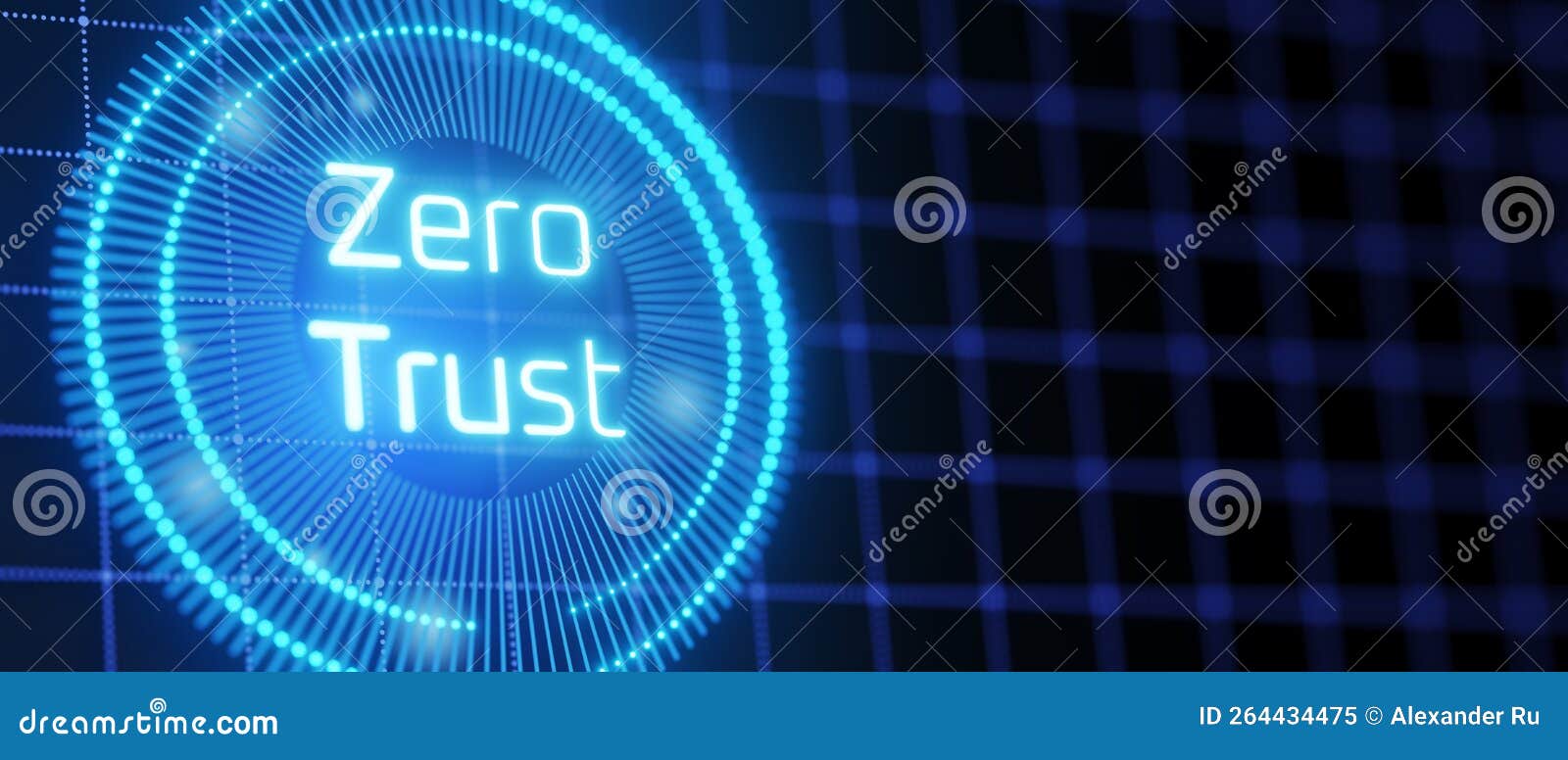 Zero Trust Security Model. Secure Network. Hologram with the ...