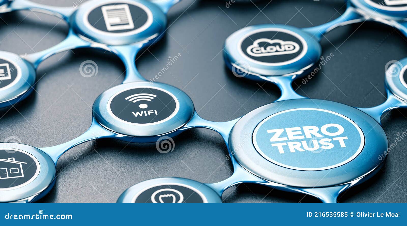 Zero Trust Security Model. Secured Network Stock Illustration ...