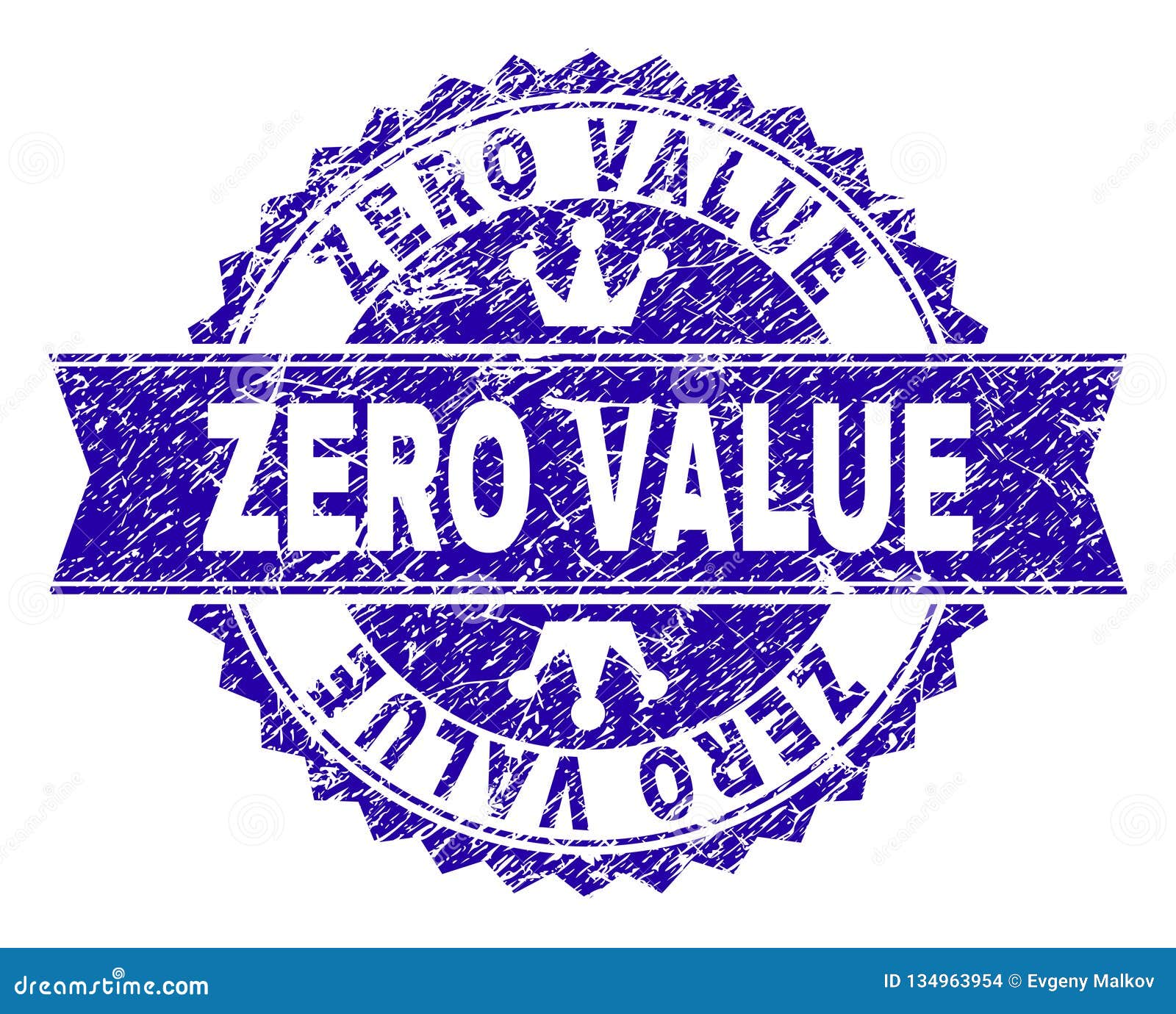 Scratched Textured ZERO VALUE Stamp Seal with Ribbon Stock Vector ...