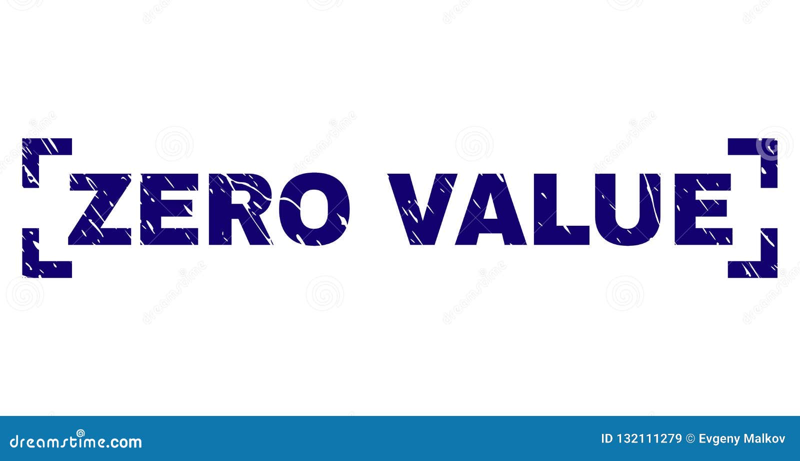 Scratched Textured ZERO VALUE Stamp Seal between Corners Stock Vector ...