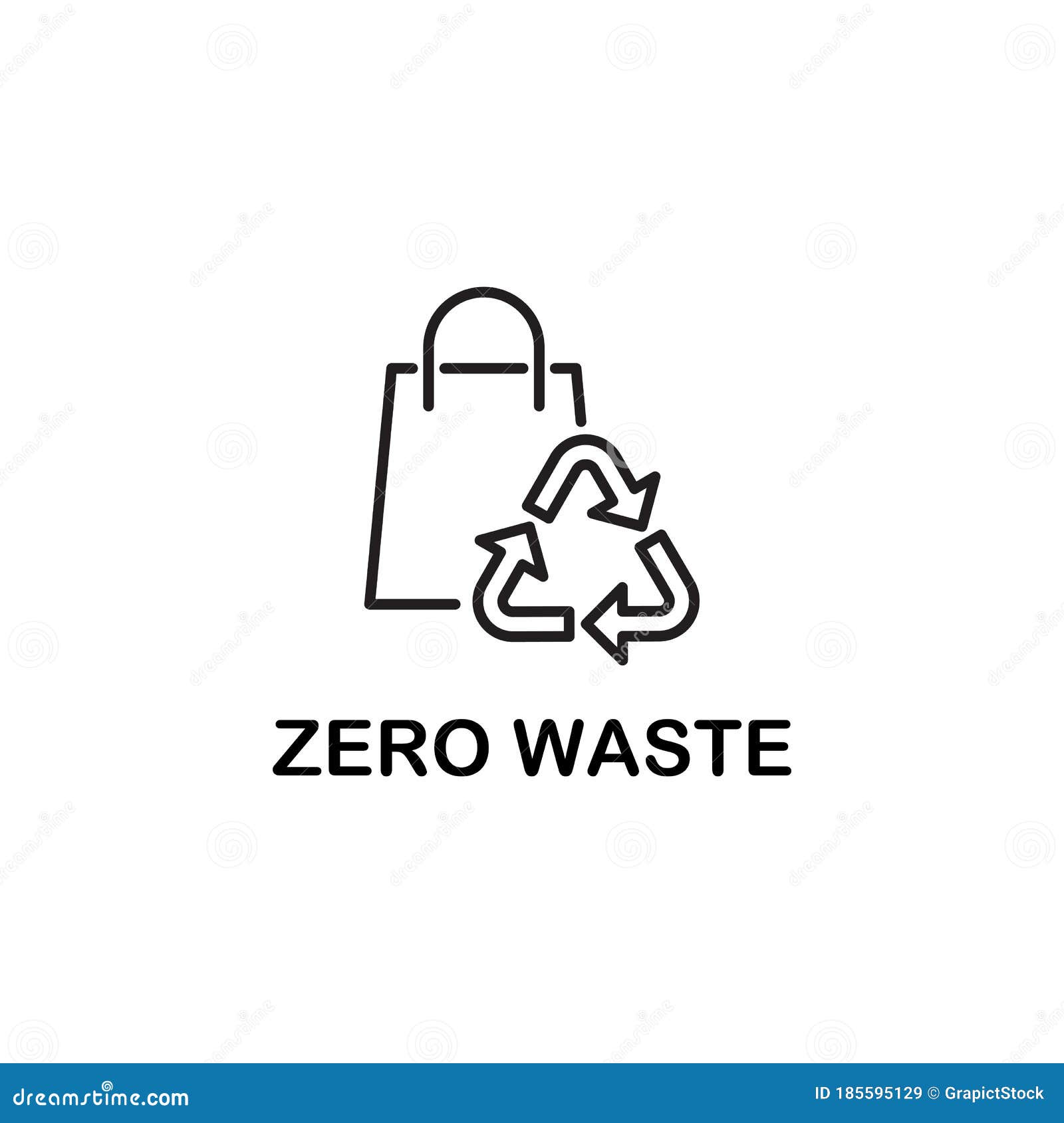 Zero Waste Campaign Logo Design, Outlined Style Stock Vector ...