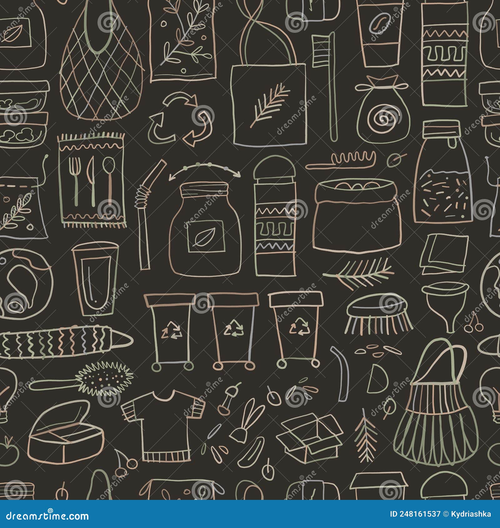 Zero waste. Concept art stock vector. Illustration of drawn - 248161537