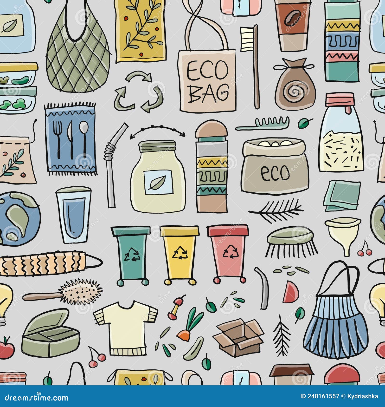 Zero waste. Concept art stock vector. Illustration of recycle - 248161557