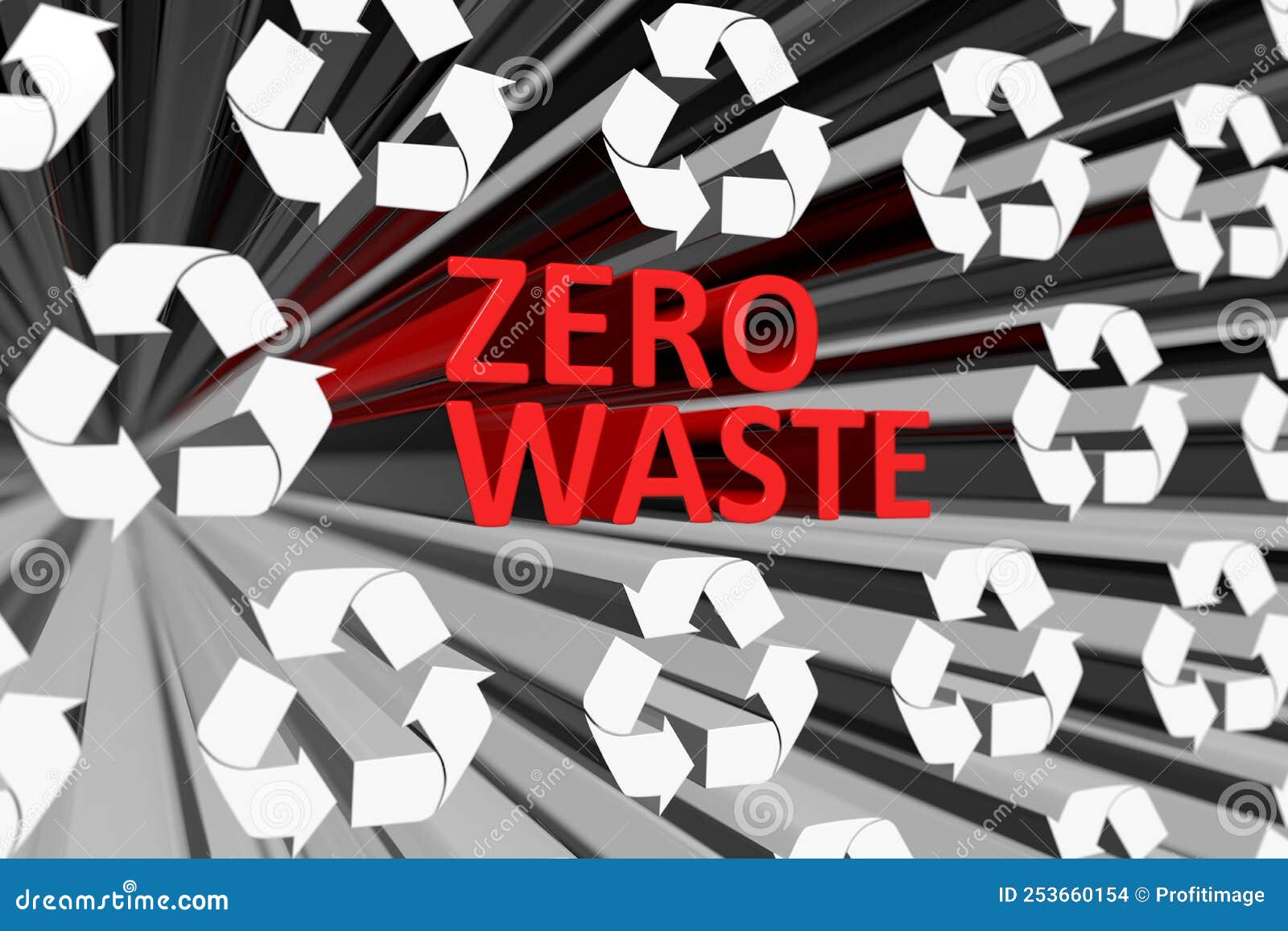 ZERO WASTE Concept Blurred Background 3d Stock Illustration ...