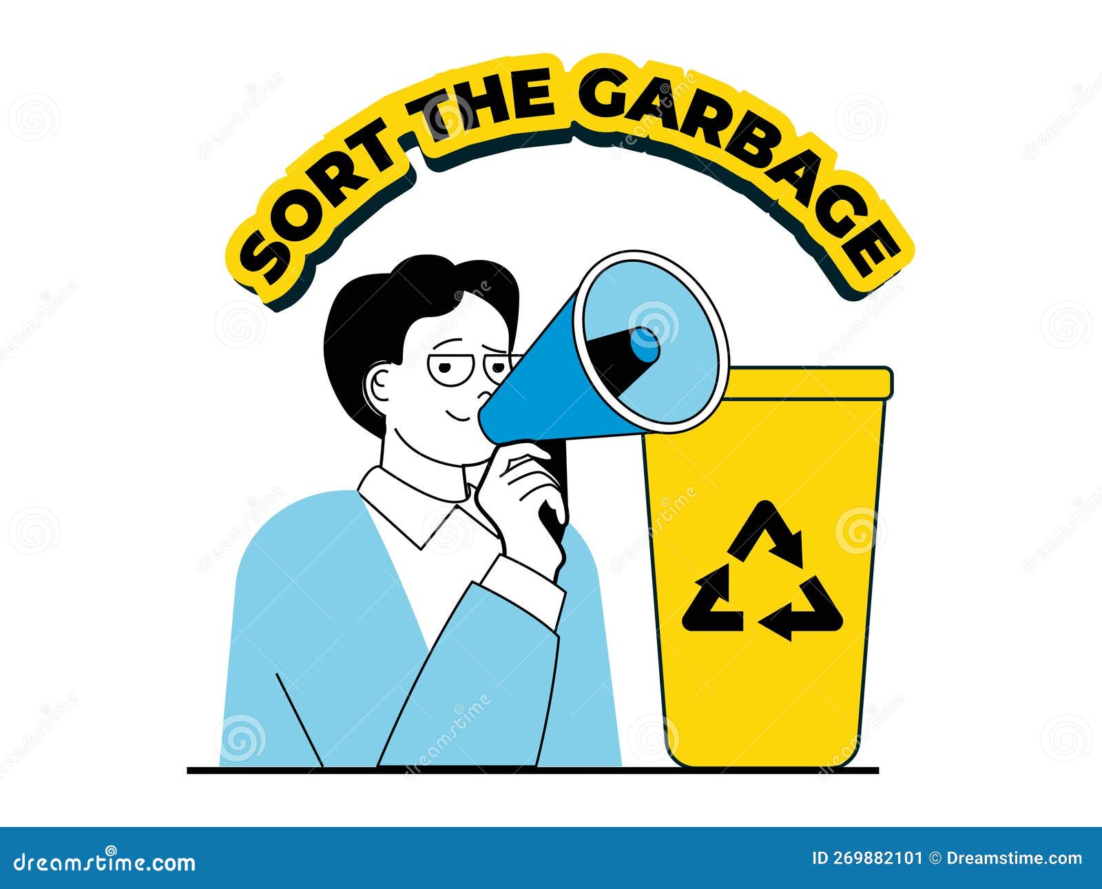 Zero Waste Concept with Character Situation. Vector Illustration Stock ...