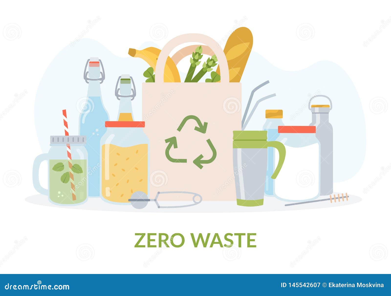 Zero waste concept stock vector. Illustration of product - 145542607