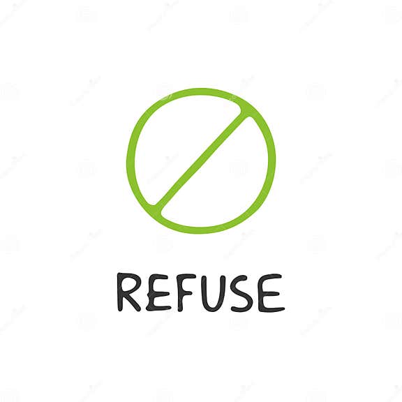 Handwritten Lettering of Refuse on White Background. Stock Vector ...