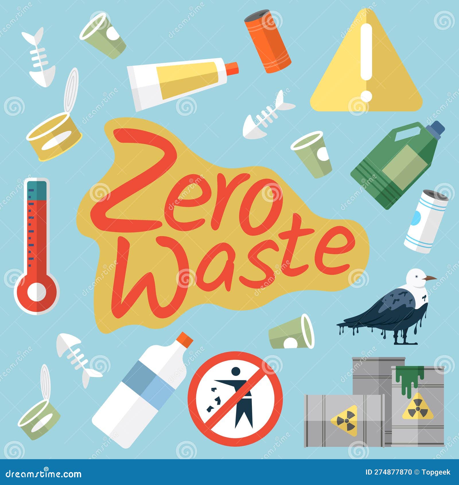 Zero Waste Concept. Various Plastic Refuse. Pollution Problem ...
