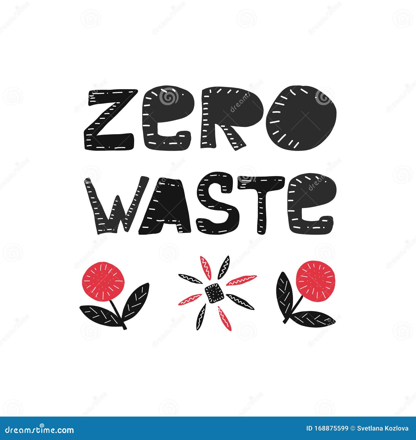 Zero Waste Conception. Handwritten Fonts and Elements in Doodle Style ...