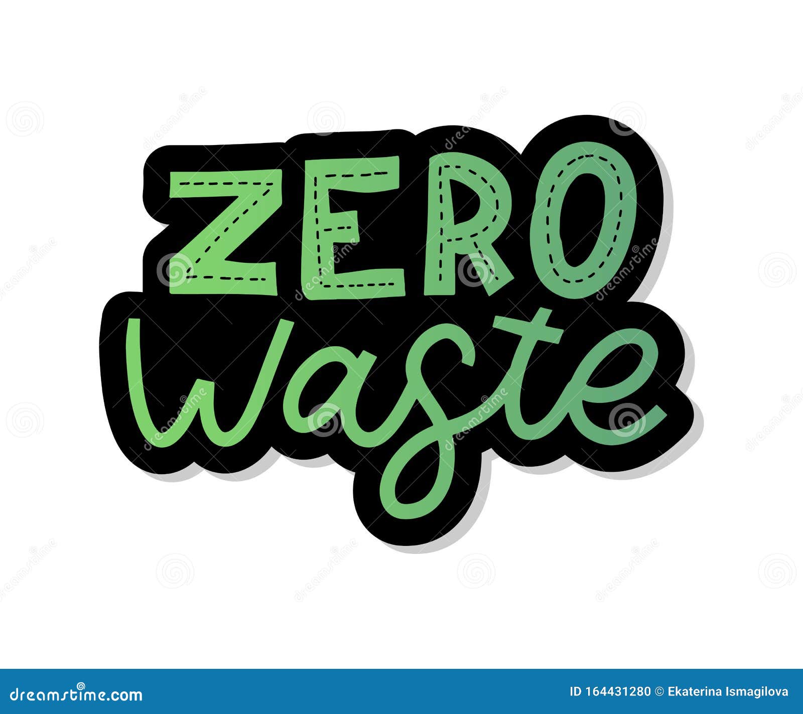 Zero Waste ConceptionZero Waste. Lettering Text Eco Green Illustration ...