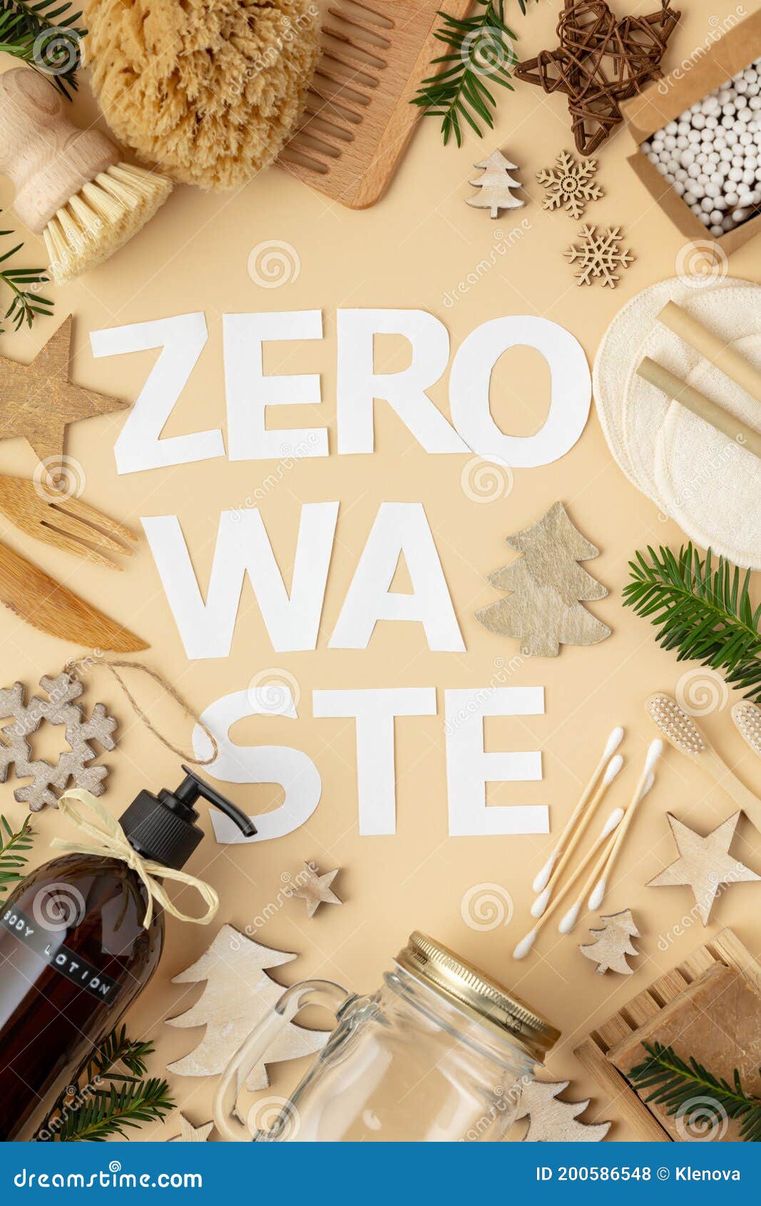 Zero Waste, Eco Friendly Christmas Concept, Flat Lay Stock Photo ...